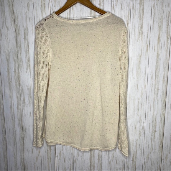 Hannah | Sweaters | Hannah Cream Confetti Cable Knit Sweater Large ...